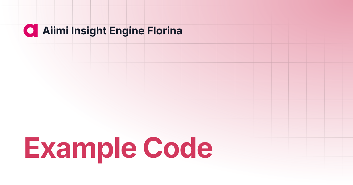Example Code | Aiimi Insight Engine Florina