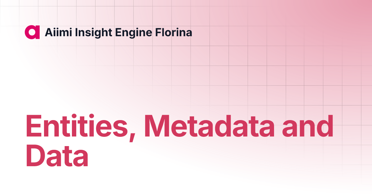 Entities, Metadata and Data | Aiimi Insight Engine Florina