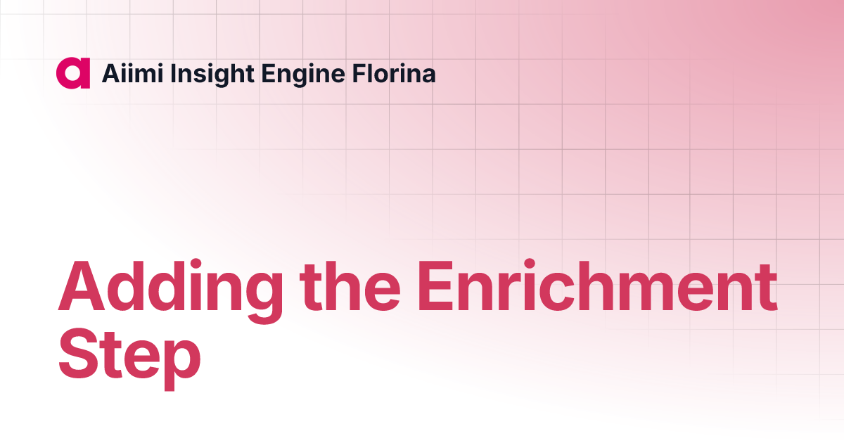 Adding the Enrichment Step | Aiimi Insight Engine Florina