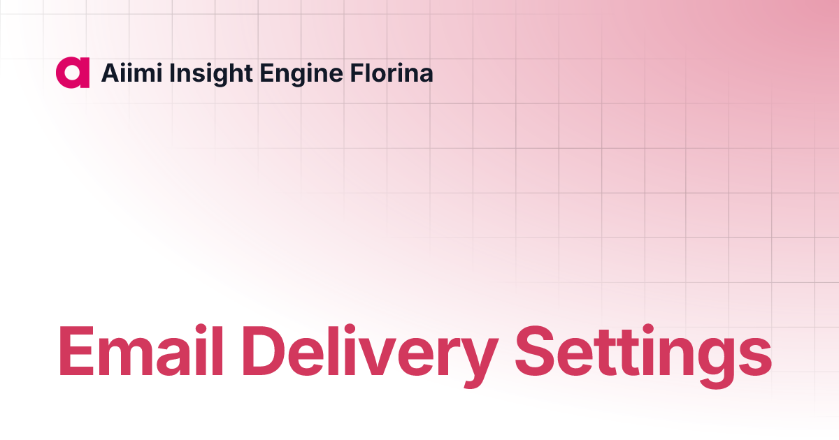 Email Delivery Settings | Aiimi Insight Engine Florina