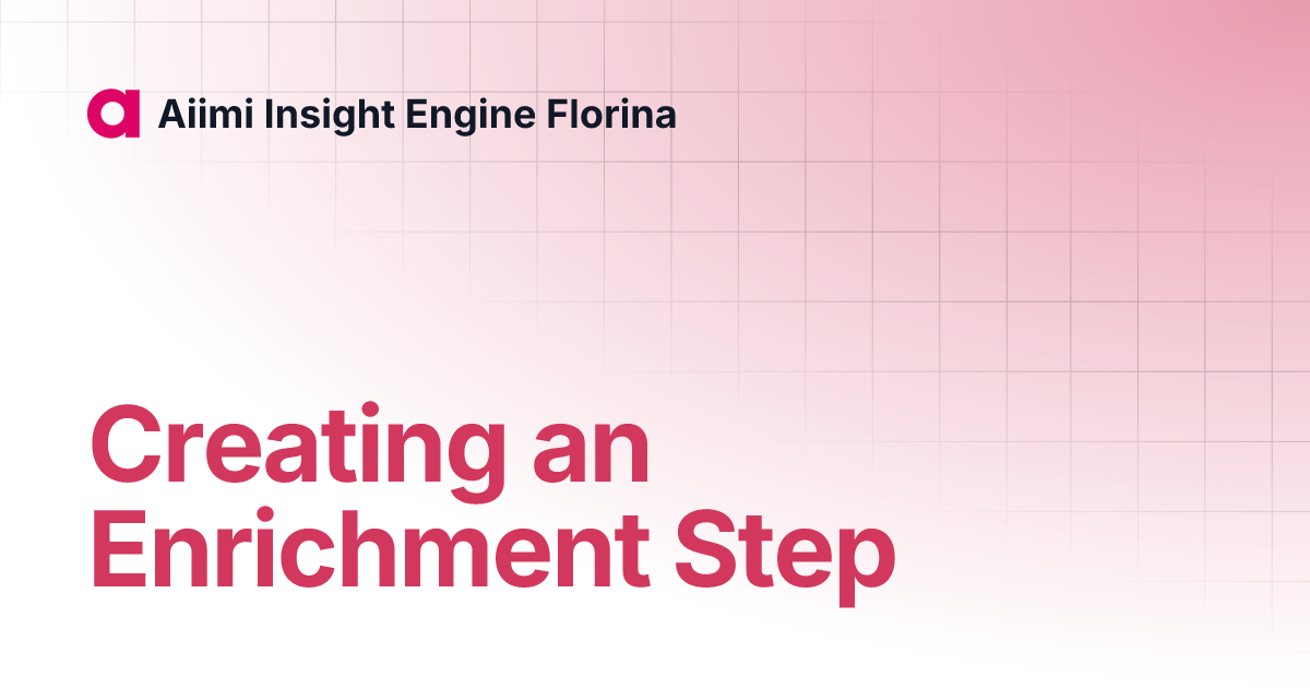 Creating an Enrichment Step | Aiimi Insight Engine Florina