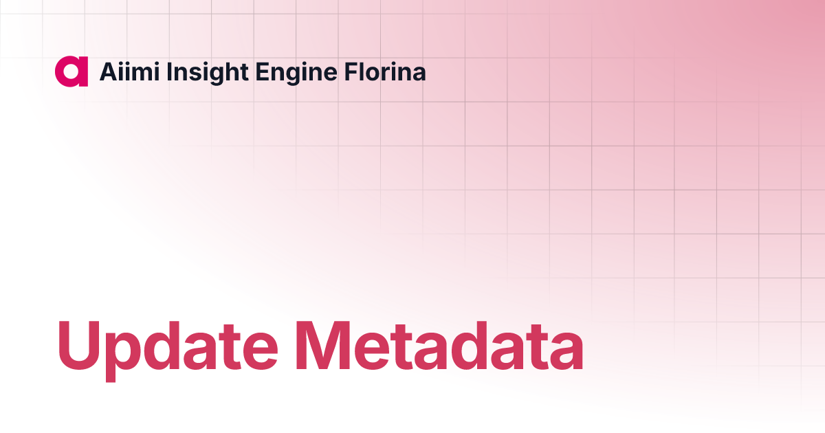 Update Metadata | Aiimi Insight Engine Florina
