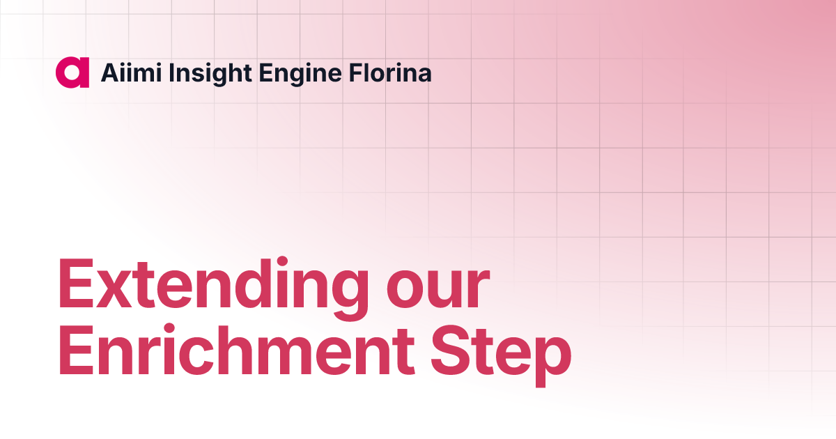 Extending our Enrichment Step | Aiimi Insight Engine Florina