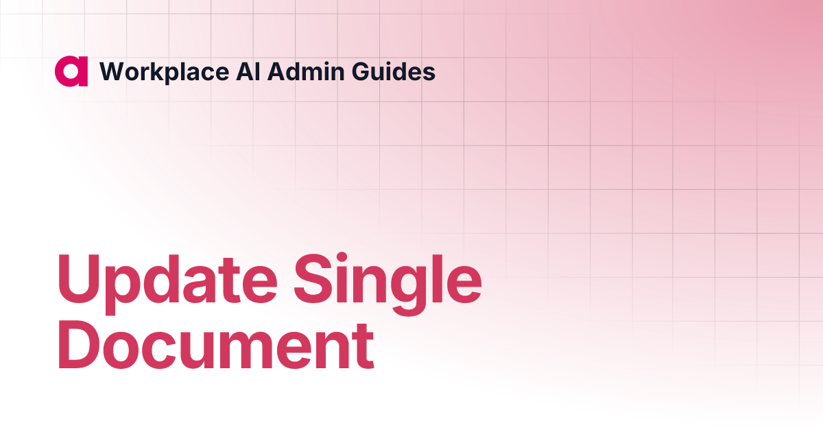 Update Single Document | Aiimi Insight Engine