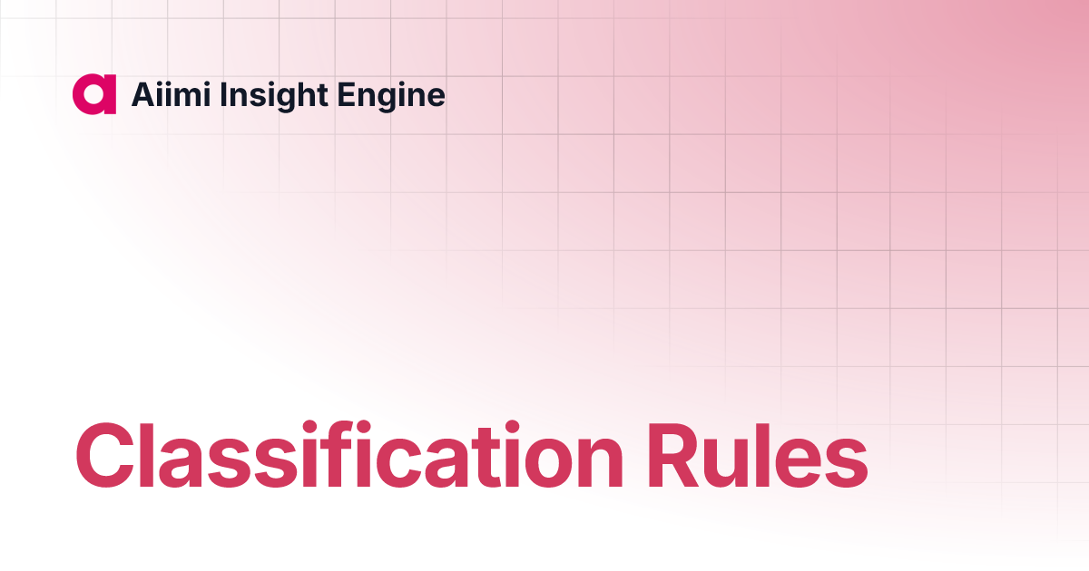Classification Rules | Aiimi Insight Engine